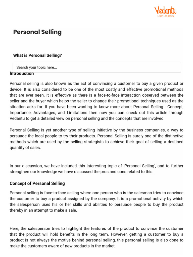 Personal Selling | PDF