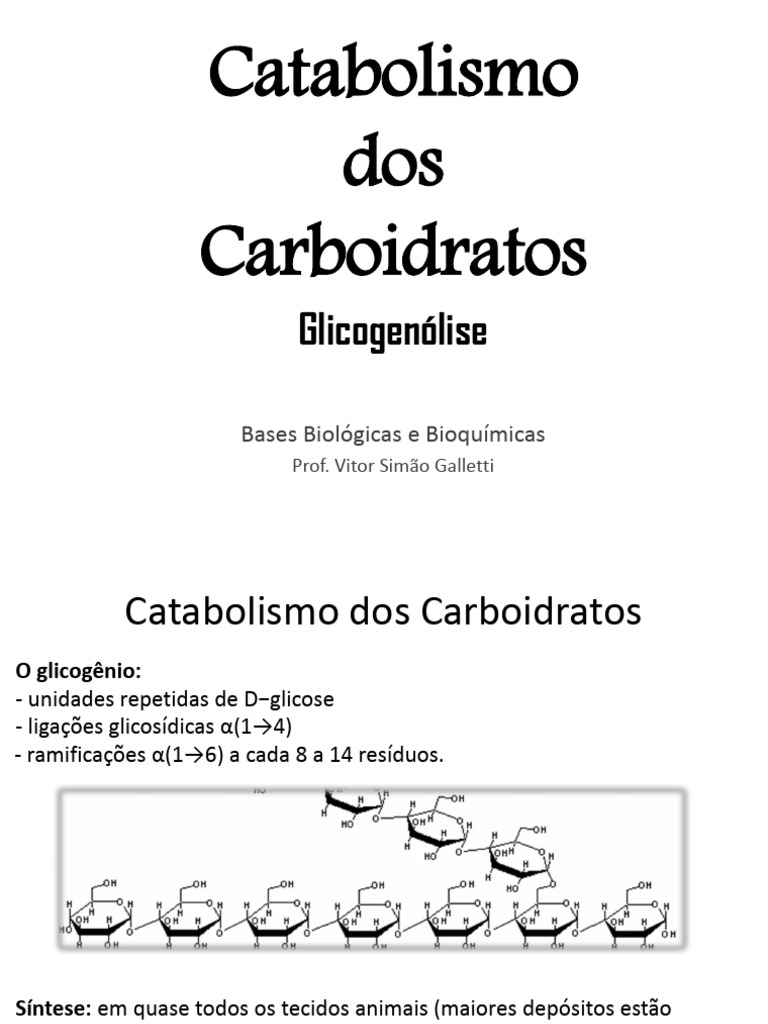 Glicogenólise e Catabolismo de Carboidratos | PDF | Glicogênio | Glicolise