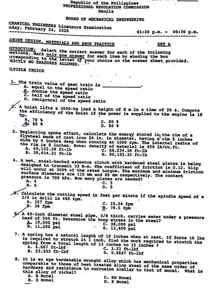 2020 Board Exam MDSP | PDF