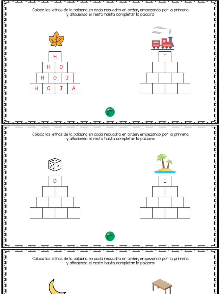 Piramide de Palabras Letra A Letra | PDF