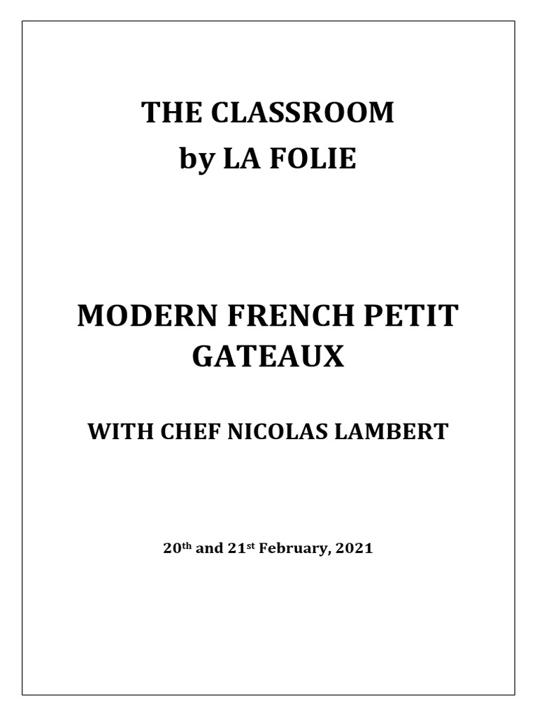Modern French Pastry Techniques | PDF | Cakes | Desserts