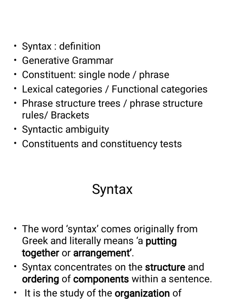 Lesson 6 Syntax 1 Pdf Phrase Syntax