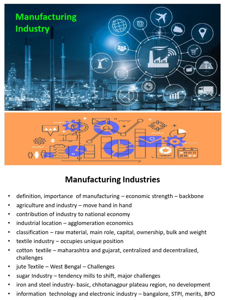 Importance of Manufacturing Industries | PDF | Sugarcane | Sewage Treatment