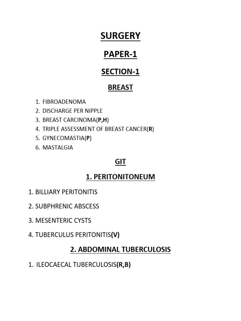 Surgery Paper 1 | PDF | Thyroid | Clinical Medicine