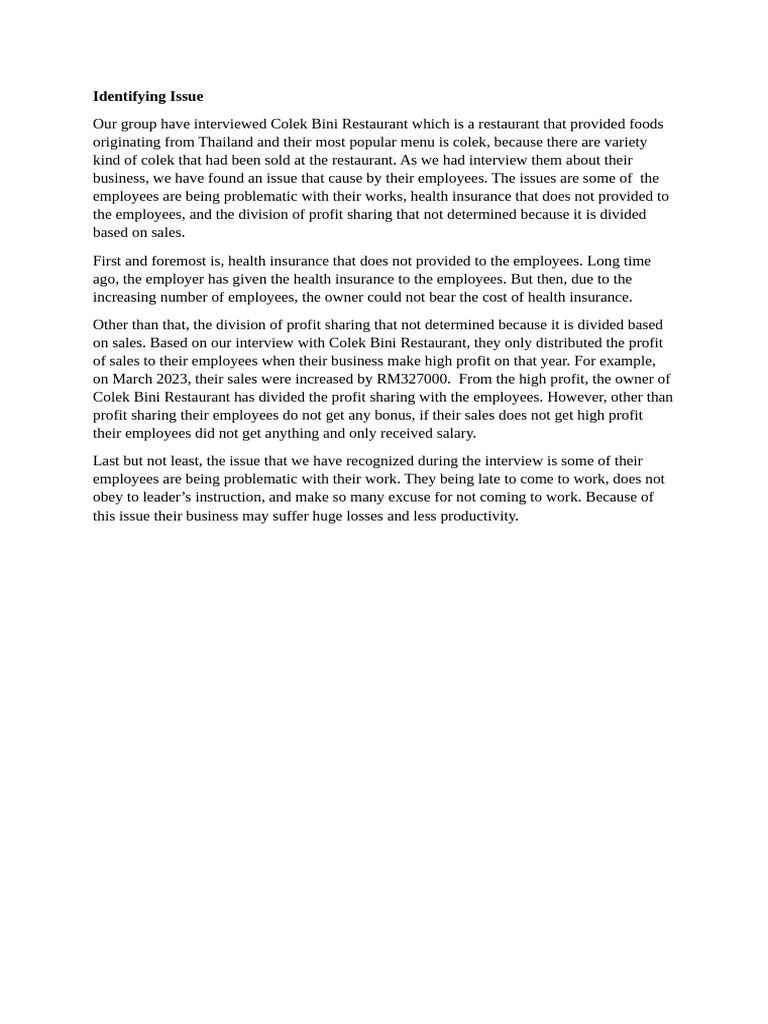 Identifying Issue | PDF | Finance & Money Management
