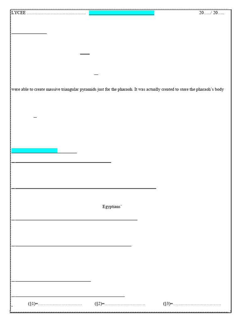 Ancient Egypt Exam | PDF | Ancient Egypt | Egyptian Hieroglyphs