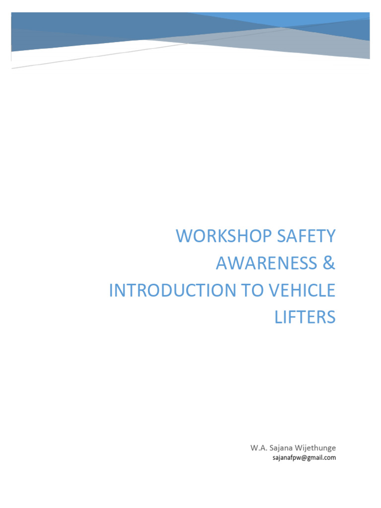 Workshop Safety Awareness | PDF | Personal Protective Equipment | Elevator