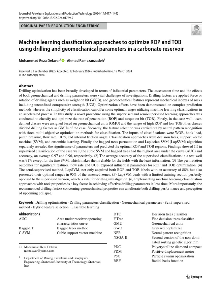 Machine Learning for Drilling Optimization | PDF | Support Vector ...