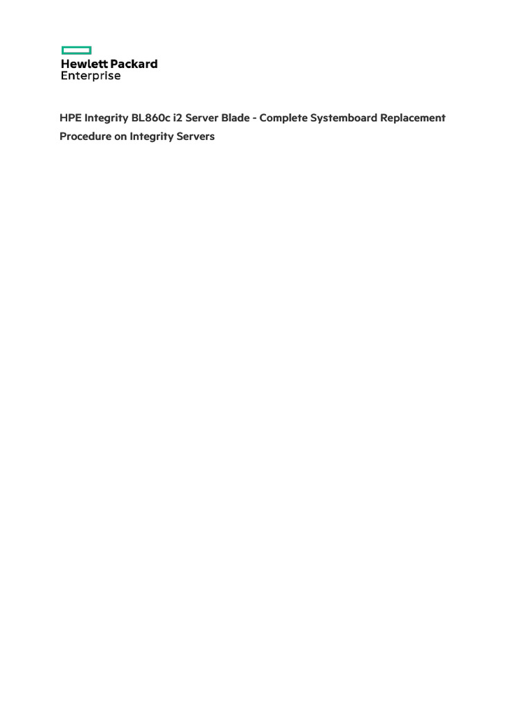 BL860c i2 Systemboard Replacement Guide | PDF | Computer Hardware ...