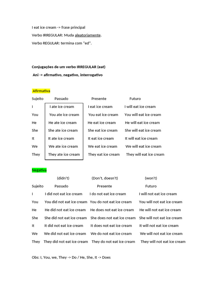 Marcio - Verbo Regular e Irregular | PDF