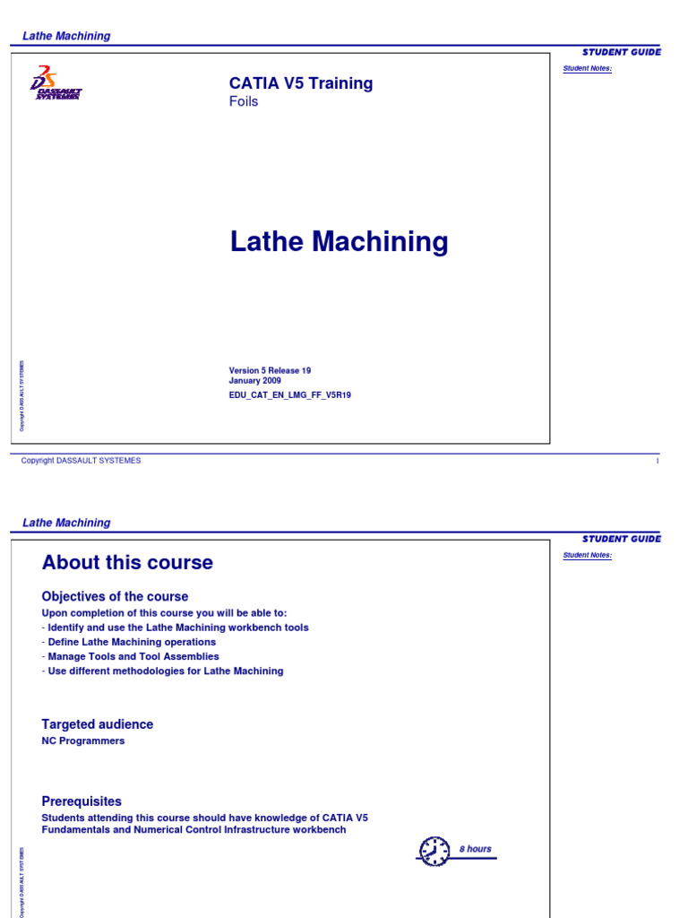 Lathe Machining CATIA V5 | PDF | Machining | Software