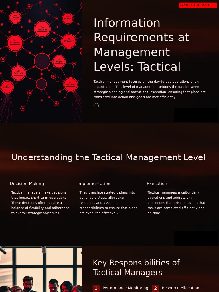 Girisha Information Requirements at Management Levels Tactical | PDF ...