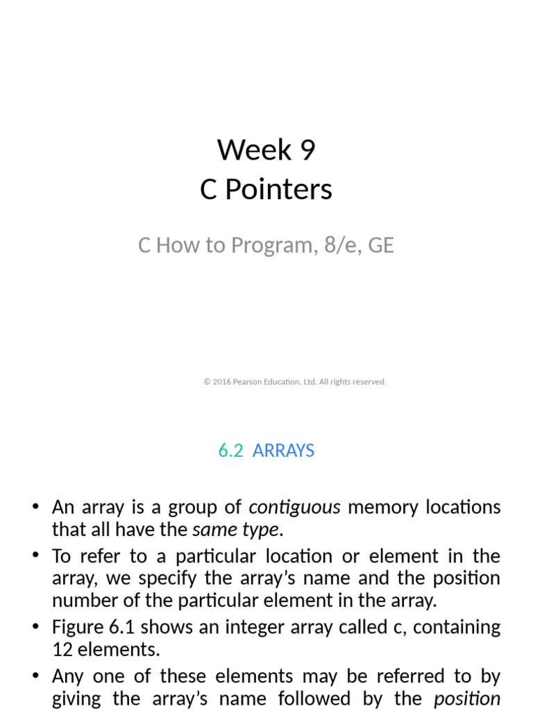 Week9 Pdf Pointer Computer Programming Parameter Computer