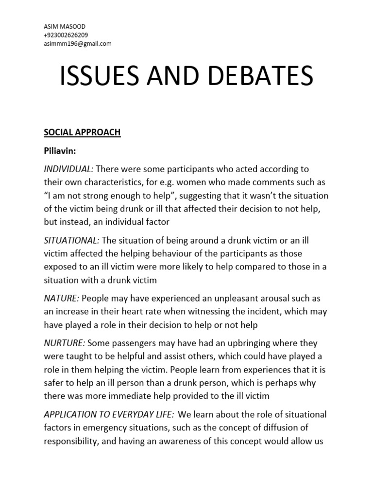 ISSUES AND DEBATES Summary | PDF | Sleep | Phobia