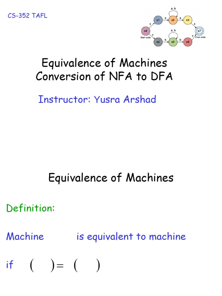 Lect - 5,6 (Conversion of NFA To DFA) | PDF | Conceptual Model | Algorithms