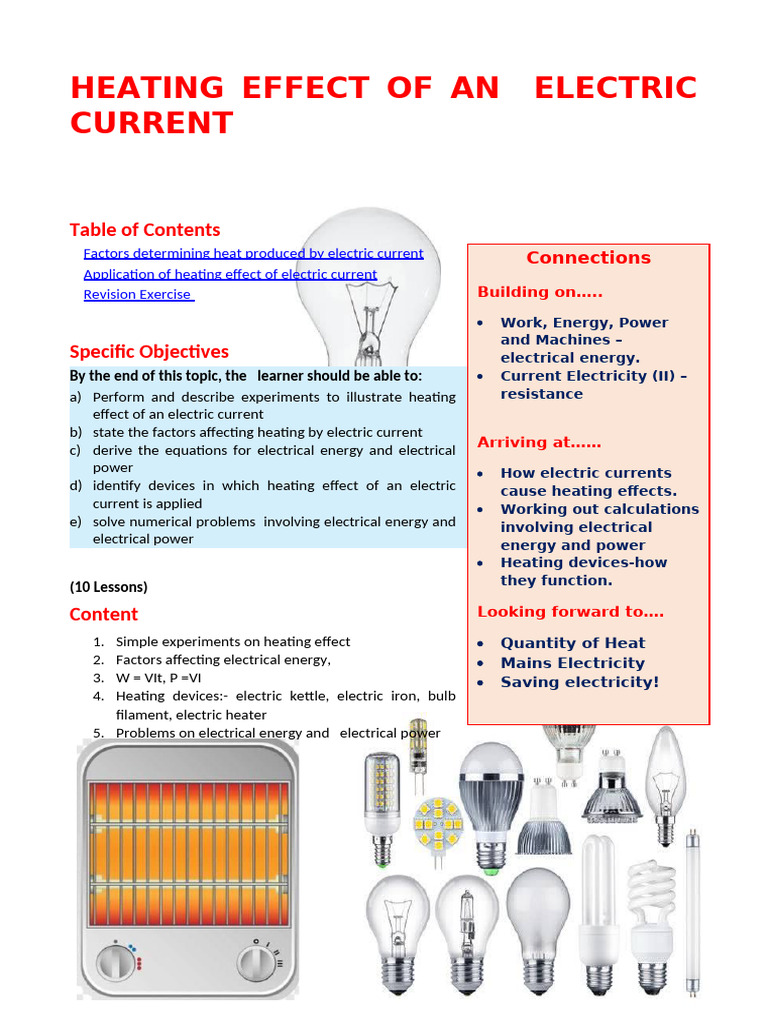 3.8 Heating Effect of Electric Current | PDF | Electrical Resistance ...