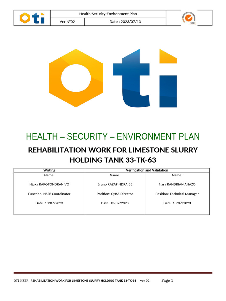 HSEP RFP-2CFEL3 RFP186 - 23 P223309 33-TK-63 Tank Lining - Lining and ...