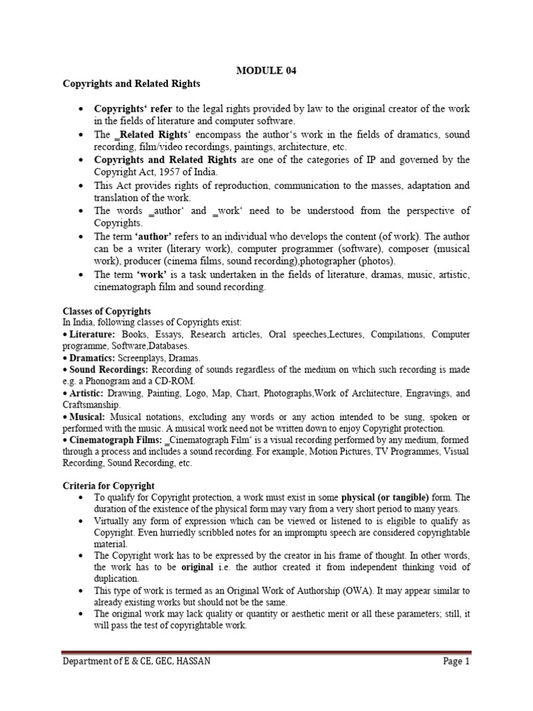 Research Methodology Module - 04 Notes | PDF | Copyright | Trademark