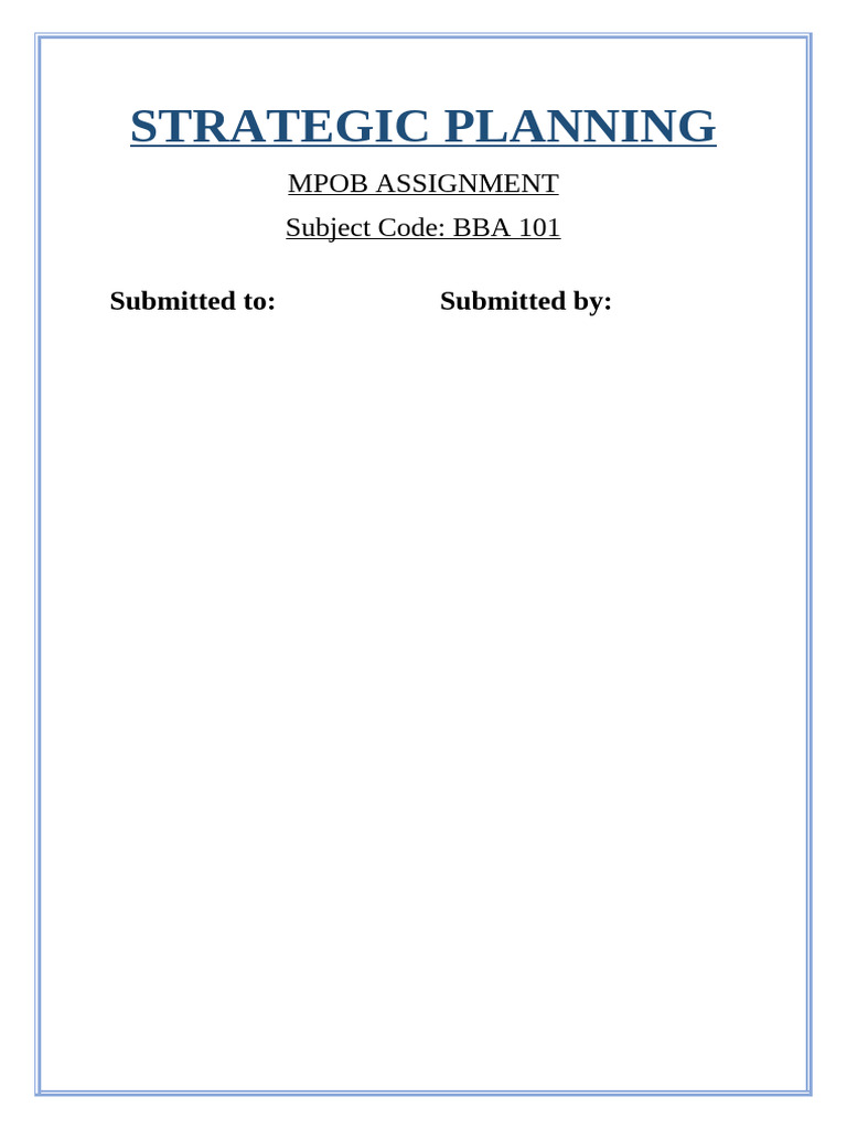 STRATEGIC PLANNING | PDF | Strategic Planning | Planning