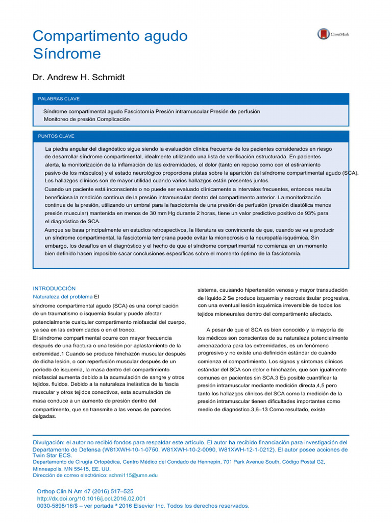 Sindrome Compartimental | PDF | Especialidades Medicas | Enfermedades y ...