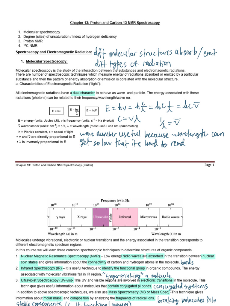 Proton and Carbon NMR Spectroscopy Guide | PDF | Nuclear Magnetic ...