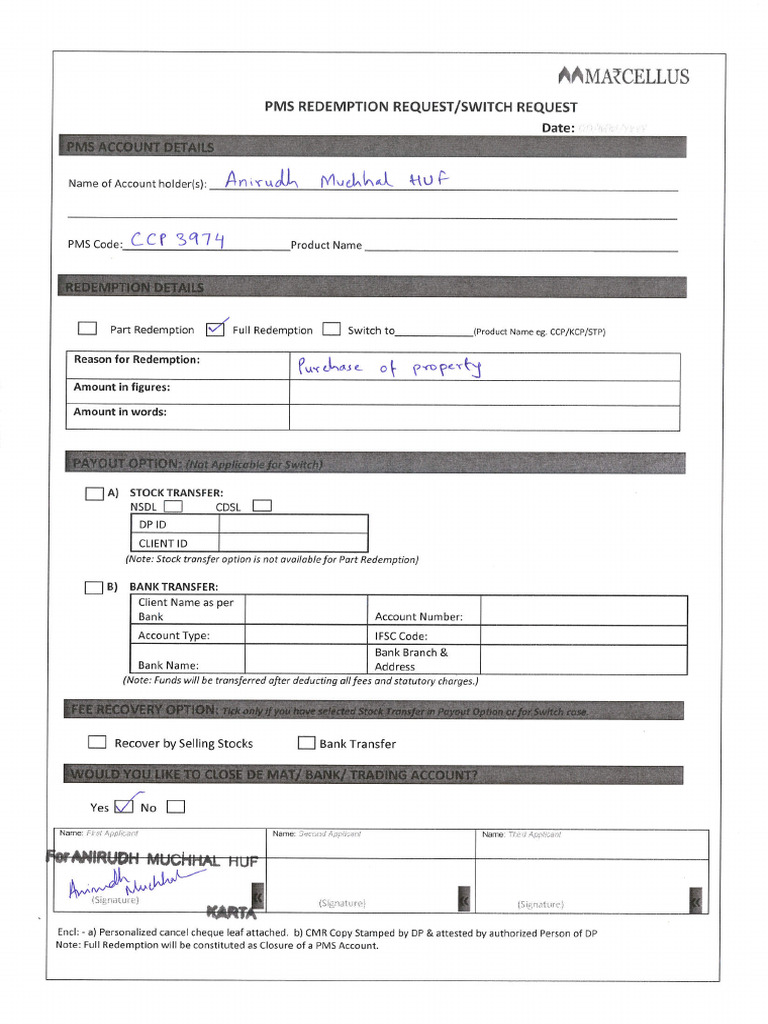 Redemption Form | PDF
