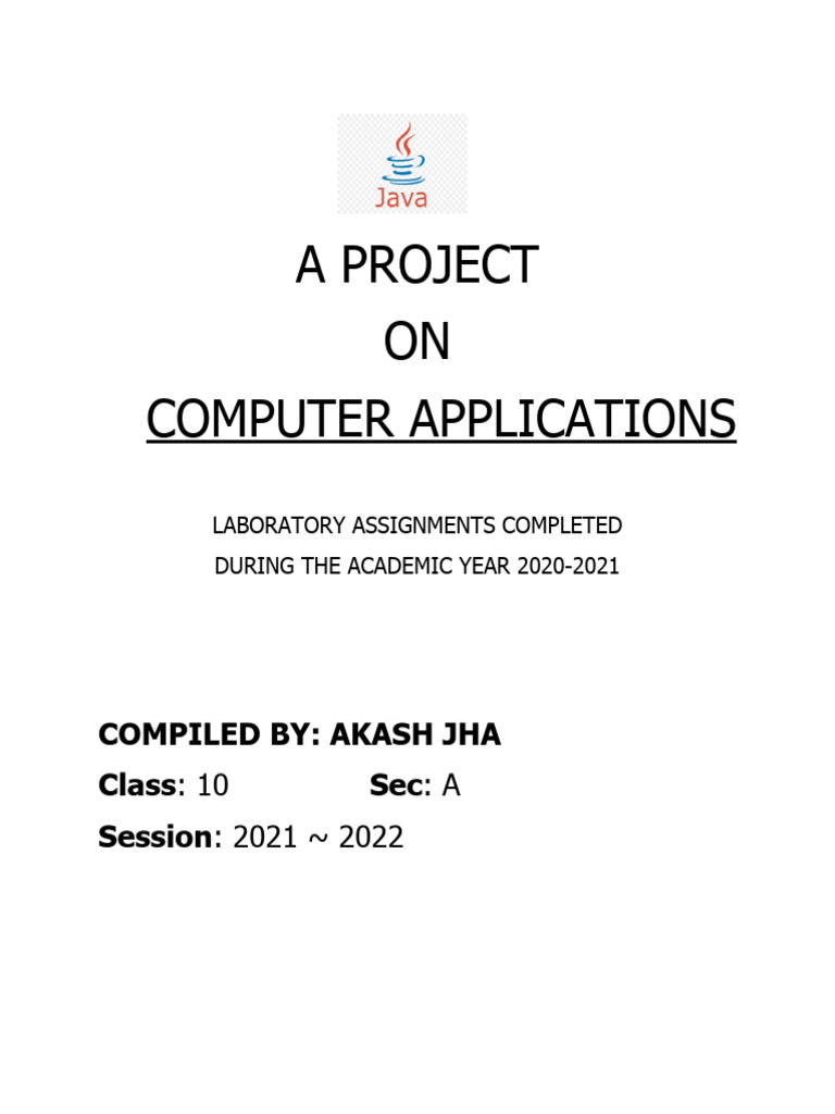 Akash Jha Computer Project Class X | PDF | Software Development | Computer Science