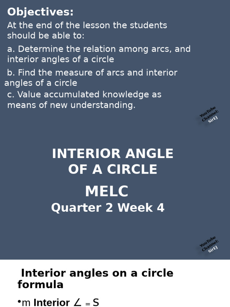 Interior and Exterior Angle of A Circle | PDF | Angle | Circle