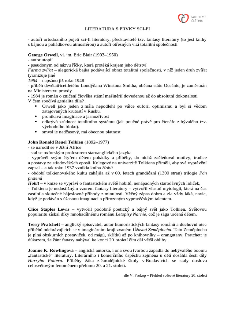 Lit. Literatura S Prvky Sci-Fi | PDF