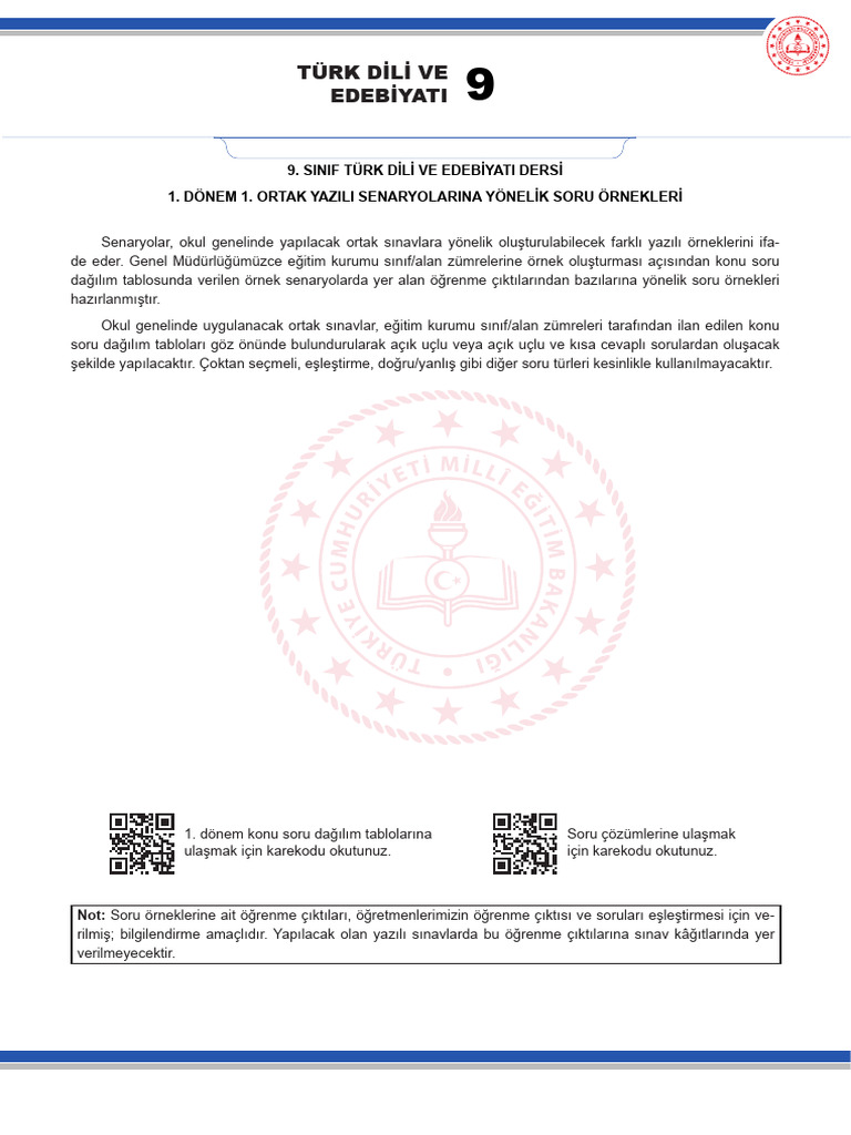 Tde. Yazili Örnek Soru | PDF