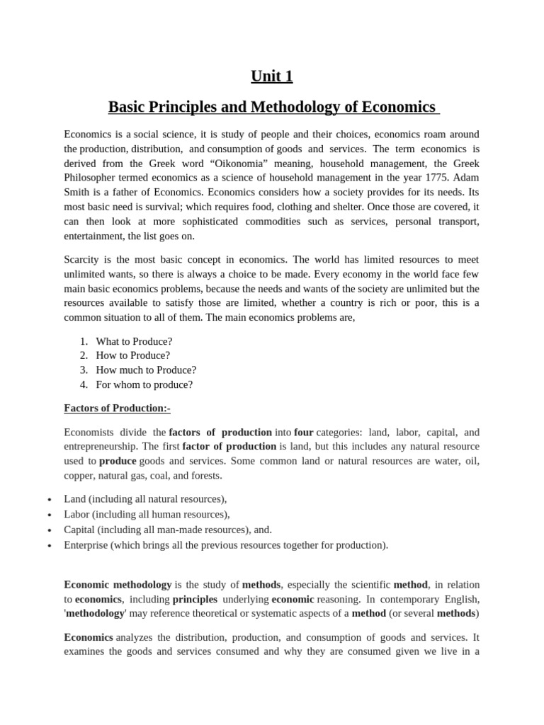 Unit 1 Economics 1 | PDF | Taxes | Inflation