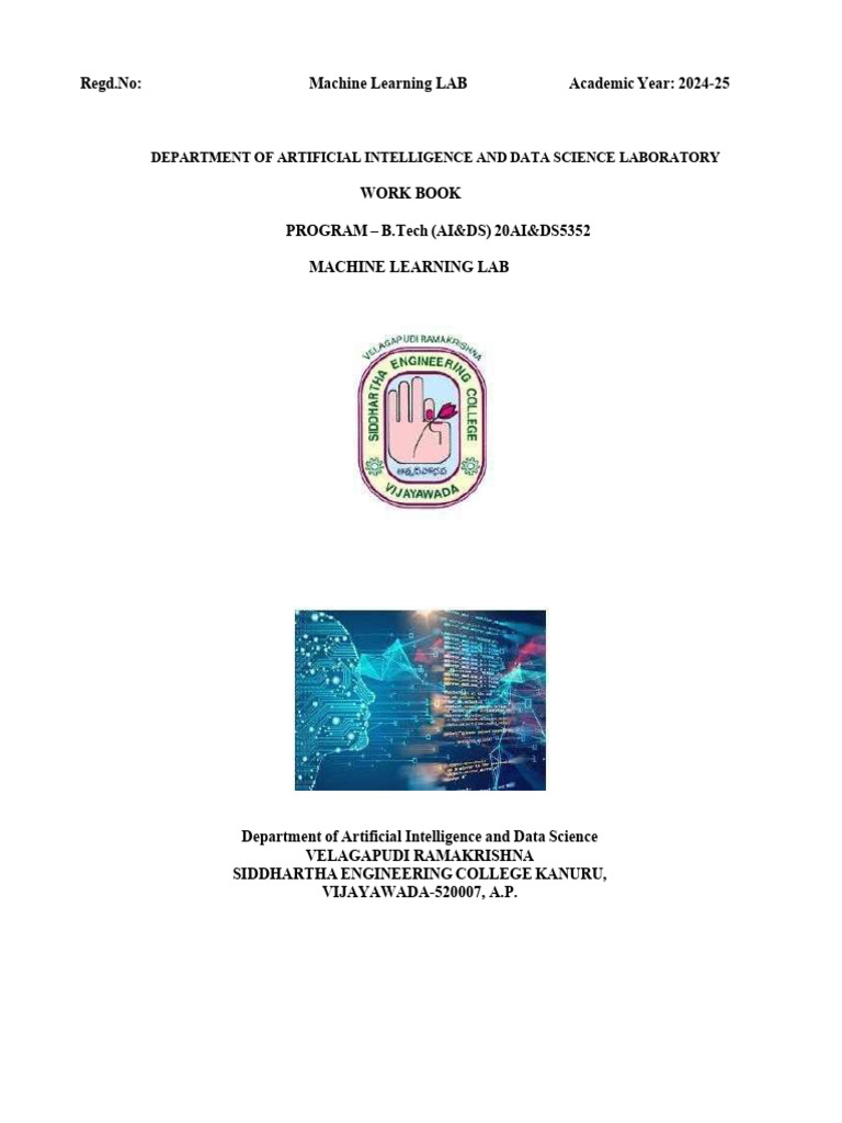 Machine Learning Lab Sheets | PDF | Machine Learning | Covariance