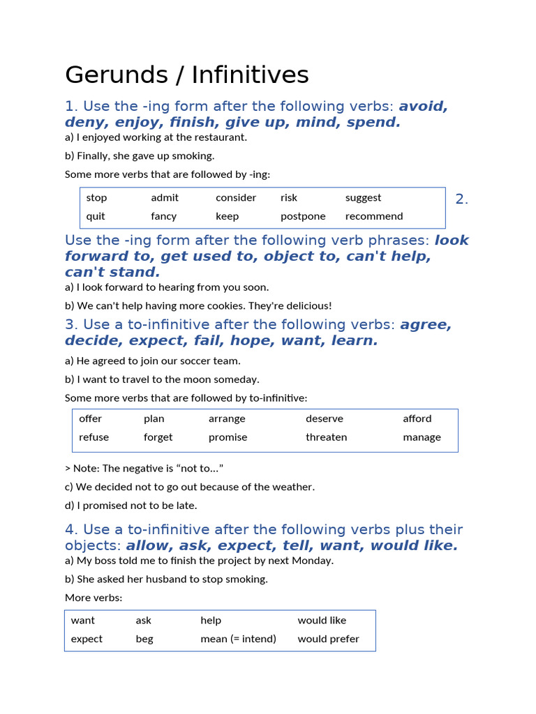 Gerunds and Infinitives | PDF | Verb