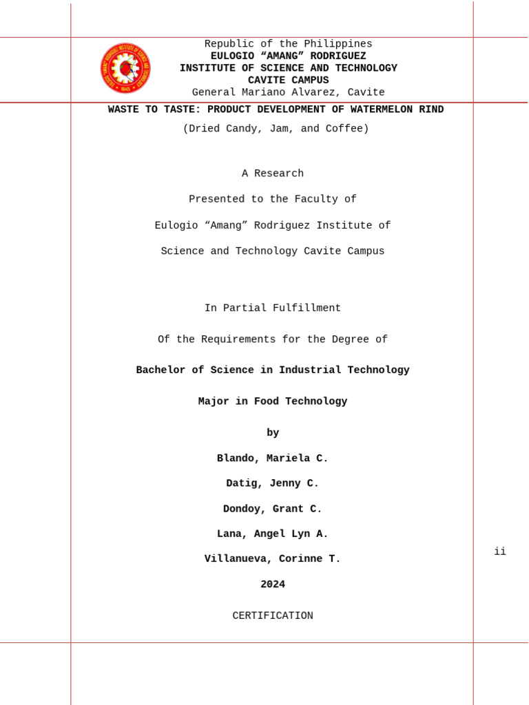 Thesis Revised 123456 | PDF | Foods | Watermelon