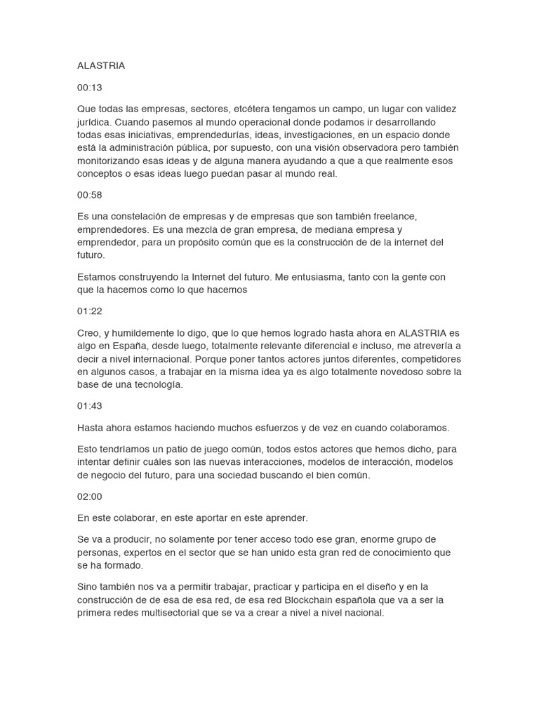 ALASTRIA Sub | PDF | Software | Iniciativa empresarial