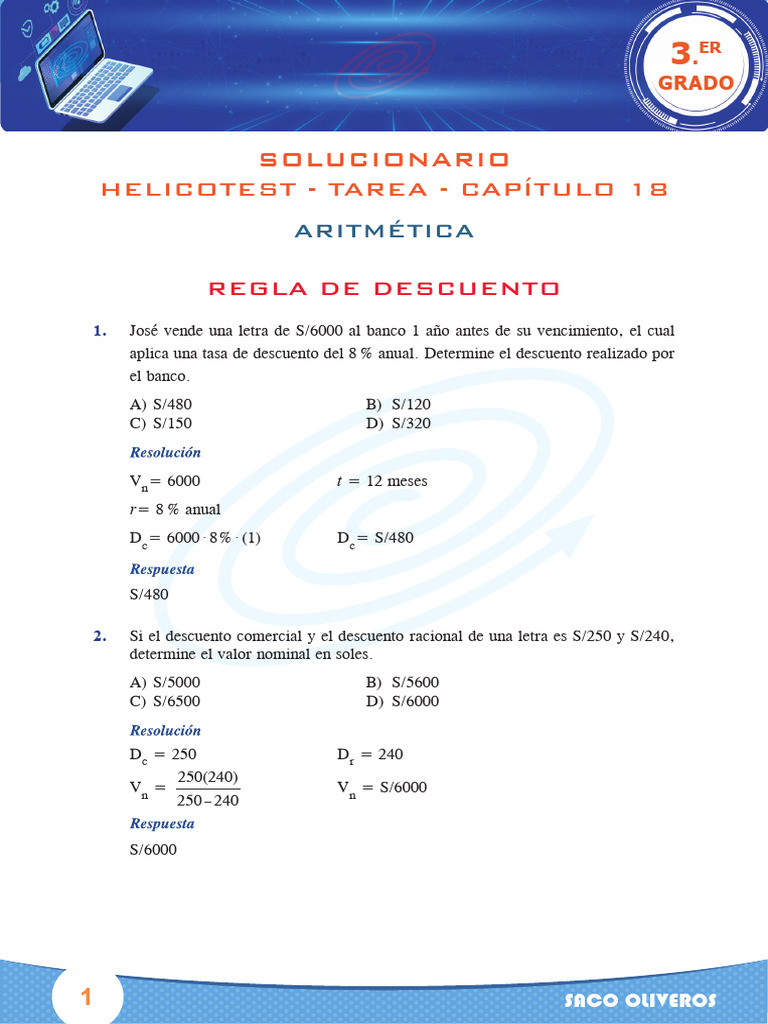 1 - Arit - 3° - Cap 18 - Sol - Tarea - 24 | PDF