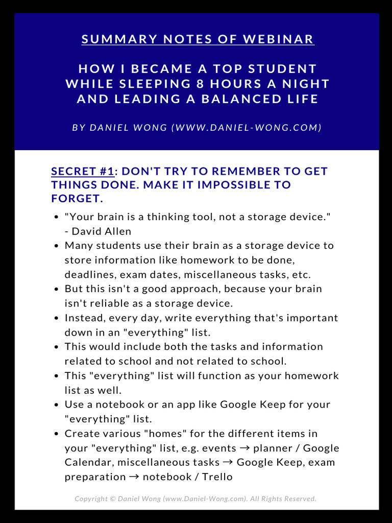 Top+Student+Webinar+Summary+Notes+by+Daniel+Wong | PDF
