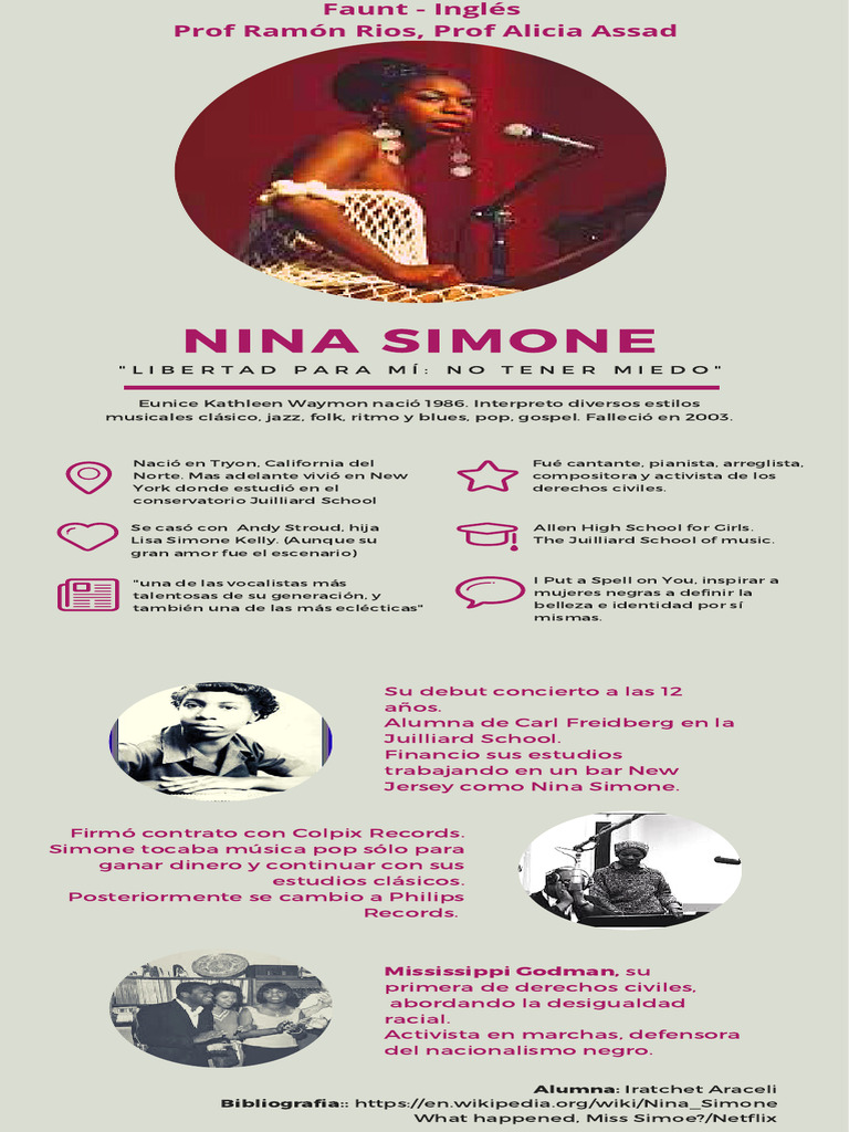 Biografía de Nina Simone: Vida y Legado | PDF | Musica Popular | Las ...