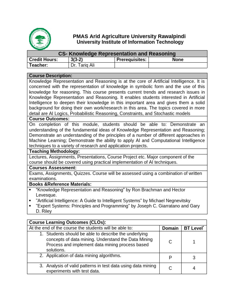 KRR (NEW) | PDF | Knowledge Representation And Reasoning | Logic