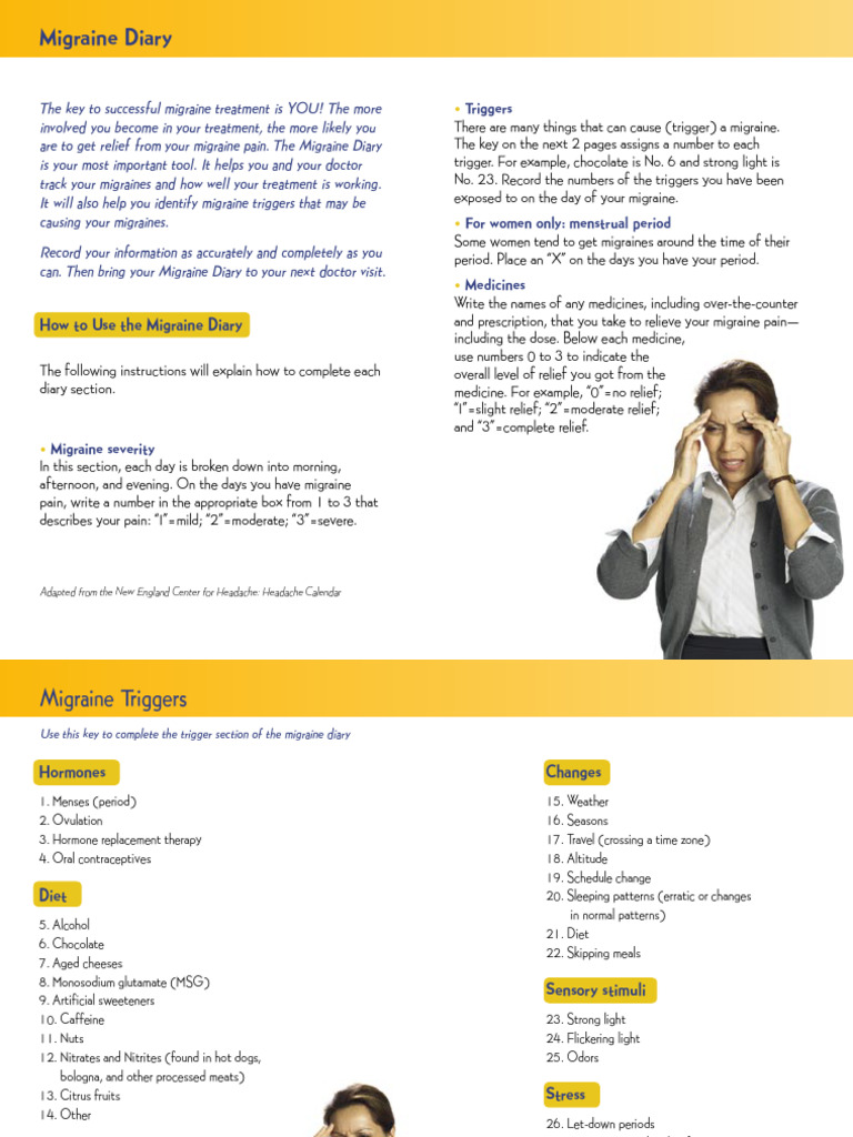 Headache Center Diary and Guide | PDF | Migraine | Headache
