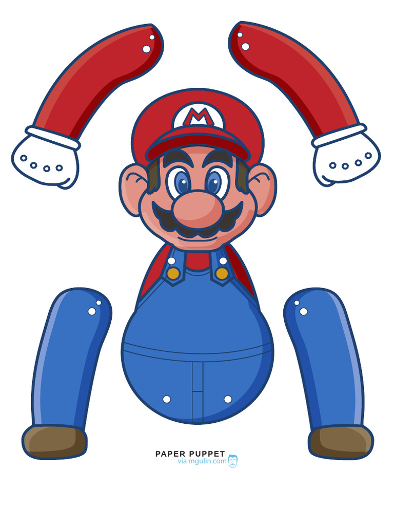 Super Mario Paper Puppet Instructions | PDF