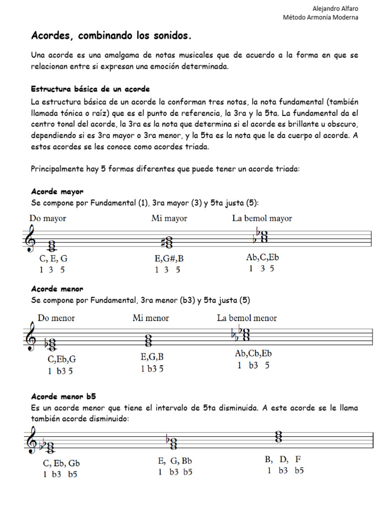 Capítulo 4. - Estructura Básica de Un Acorde | PDF | Acorde (Música) | Tecnicas musicales