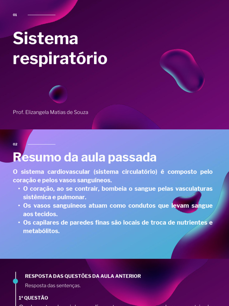 AULA 9 - SISTEMA RESPIRATÓRIO | PDF | Respiração | Pulmão AULA 9 - SISTEMA RESPIRATÓRIO | PDF | Respiração | Pulmão