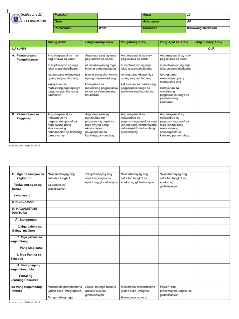 AP10 Q2 WK8 Done | PDF