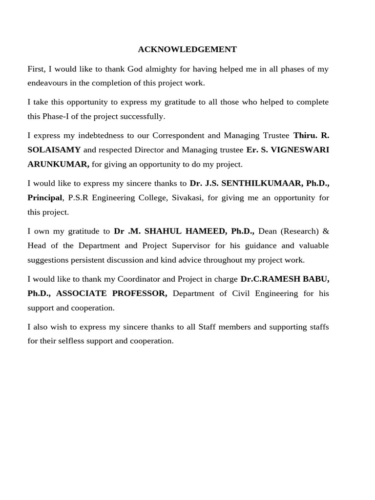 Academic Project Acknowledgements | PDF | Technology & Engineering