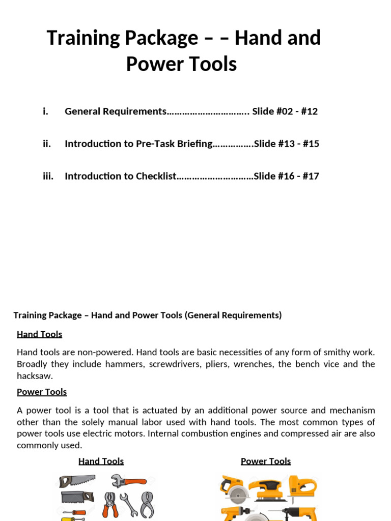 Hand and Power Tools Safety Guide | PDF | Personal Protective Equipment ...