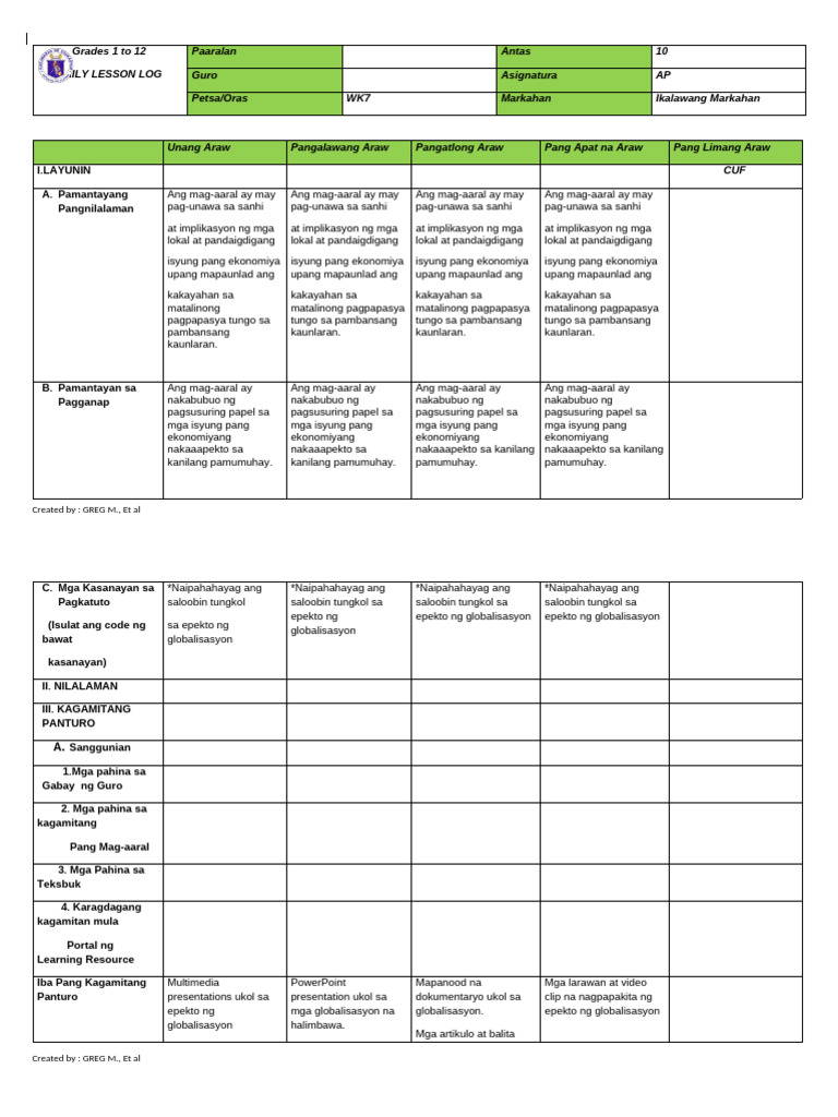 AP10 Q2 WK7 Done | PDF