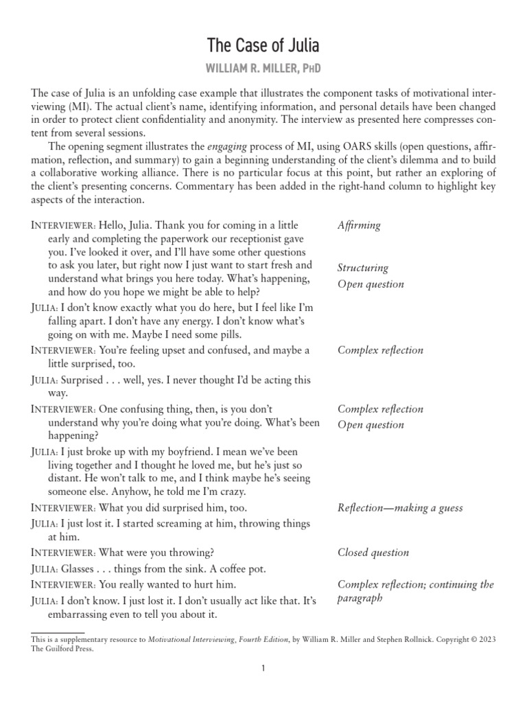Miller2 CaseOfJulia | PDF | Major Depressive Disorder | Thought