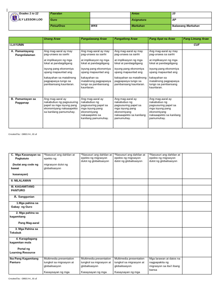 AP10 Q2 WK6 Done | PDF