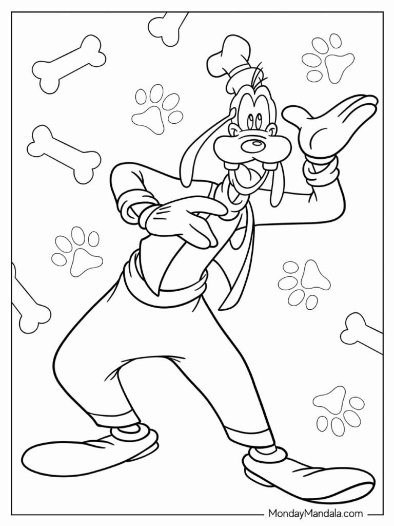 Easy-Outline-Of-Goofy-Waving-For-Kids | PDF